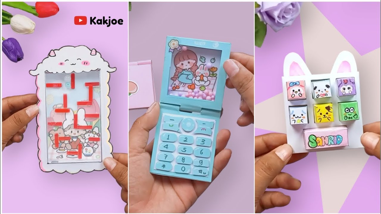 3 mainan kertas DIY || Kerajinan Dari Kertas - Tutorial kertas cute ...