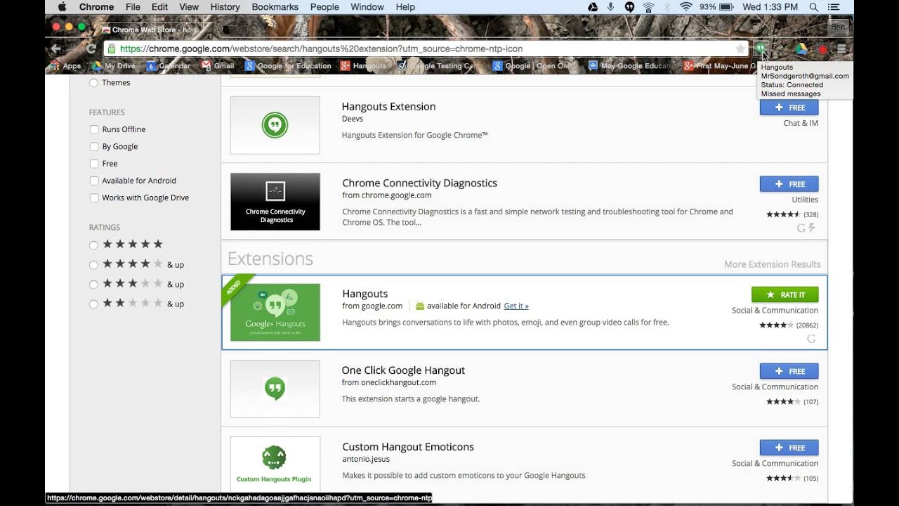 How to use the Chrome Hangouts Extension - YouTube