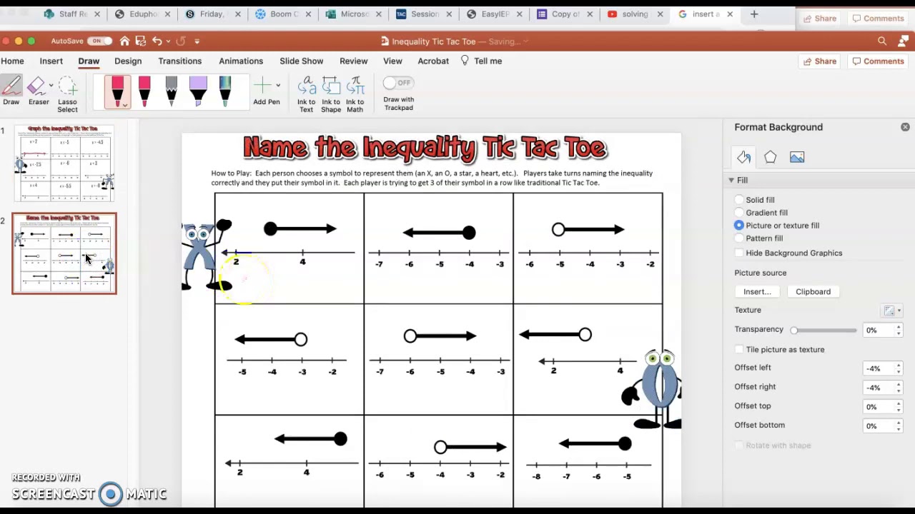 Inequality Tic Tac Toe Instructions - YouTube