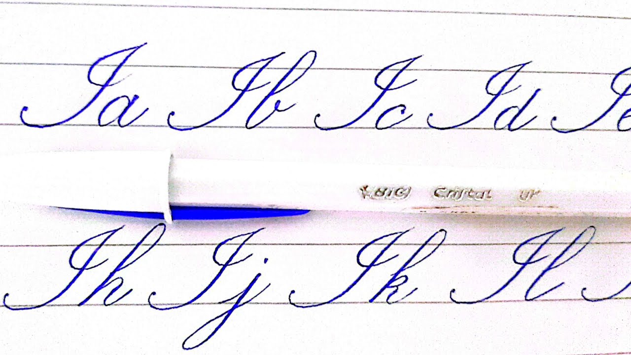 Copperplate handwriting practice: join capital I with all small letters ...