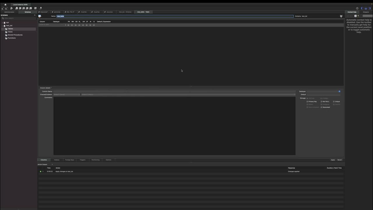 Workbench - Schema y tabla autor - YouTube