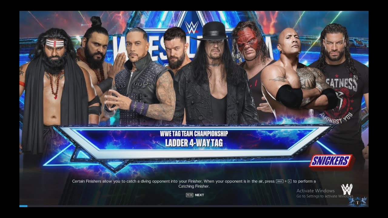 WWE 2K24 [TEAM INDIA vs TEAM WWE ] LADDER 4-WAY TAG MATCH FOR THE WWE ...