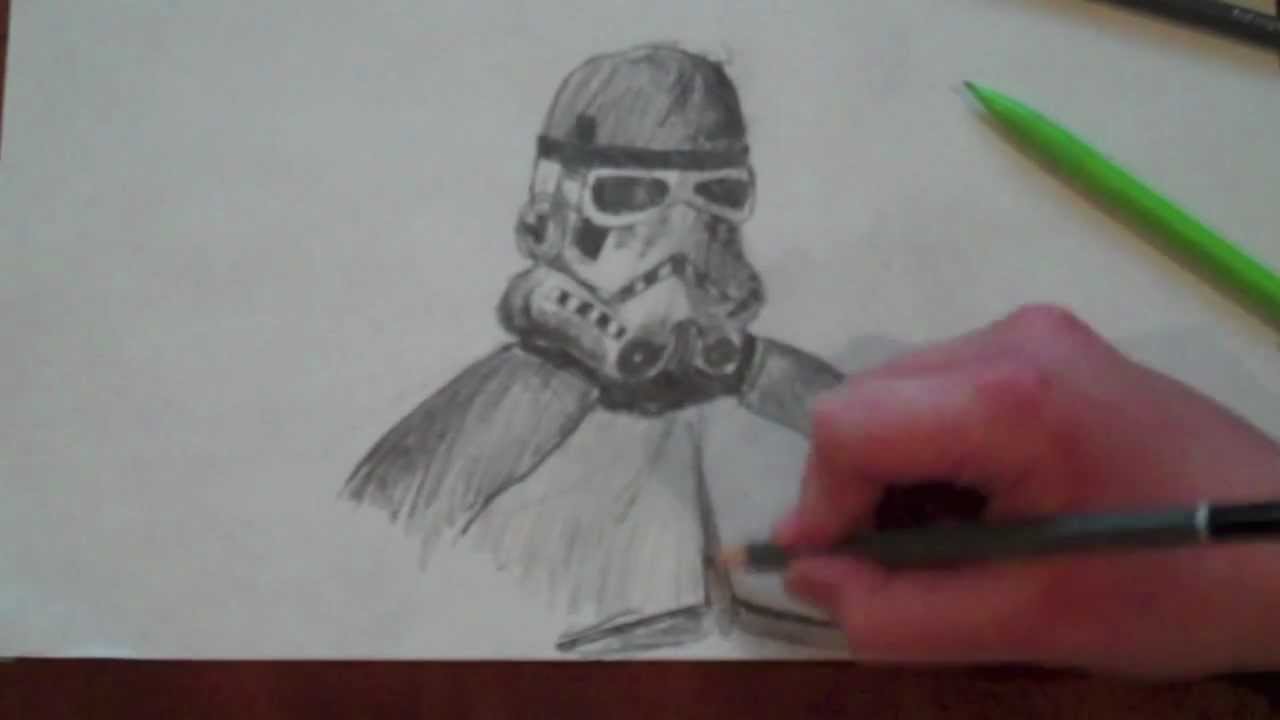 Time lapse - Star Wars Art - Stormtrooper/Sand trooper Drawing - YouTube