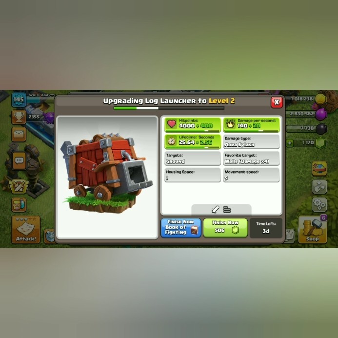 Maxing log launcher in clash of clans #clashofclans #shorts #gaming ...