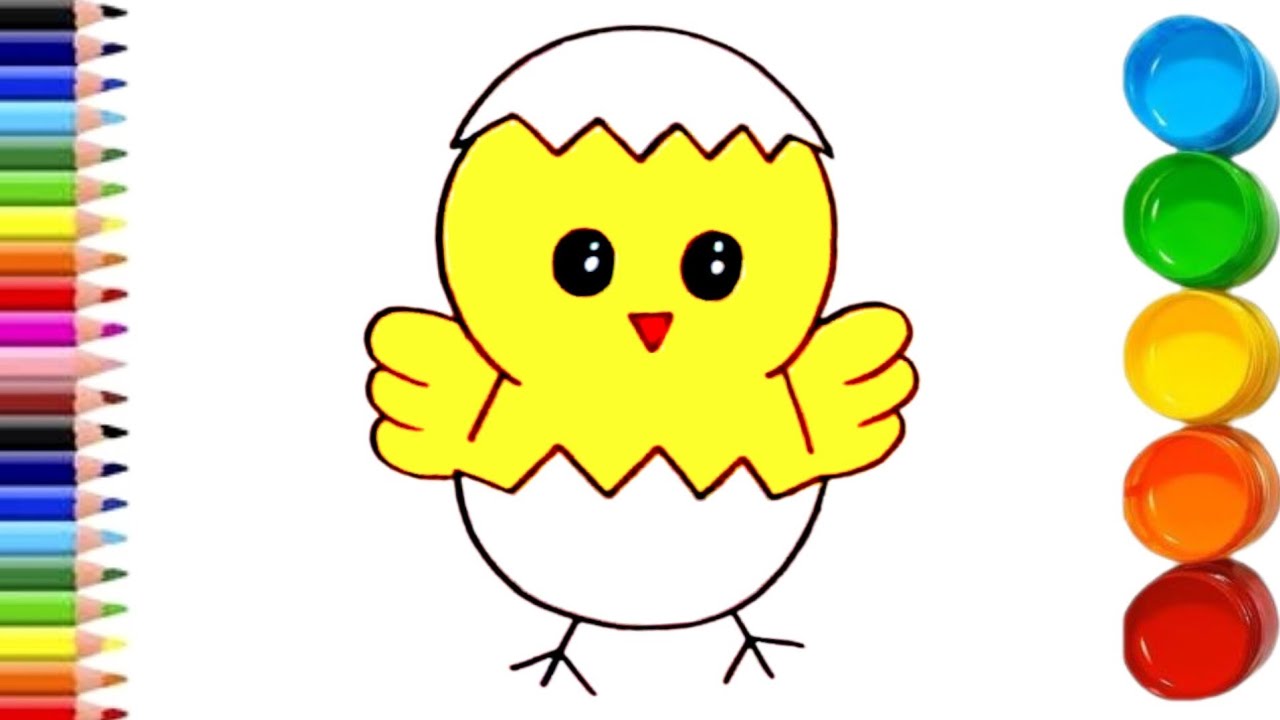 BABY CHICK DRAWING 🐣 | How to Draw a Baby Chick Step by Step | How To ...