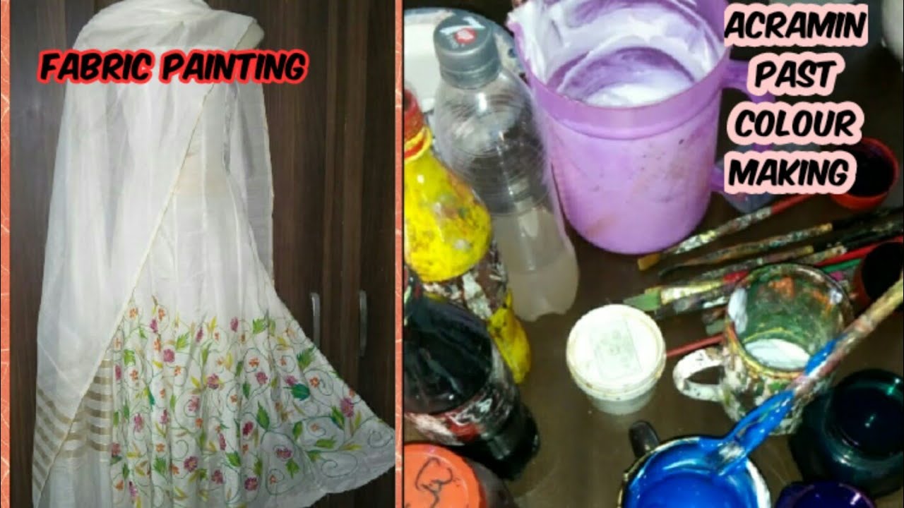 Acramin past colour making | Hand painting on fabric - YouTube