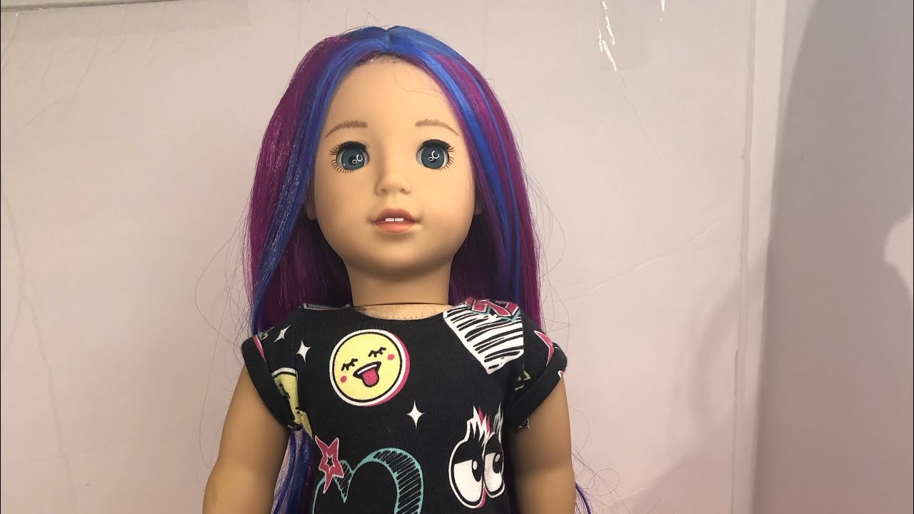 American girl doll truly me 119 with a new wig review - YouTube