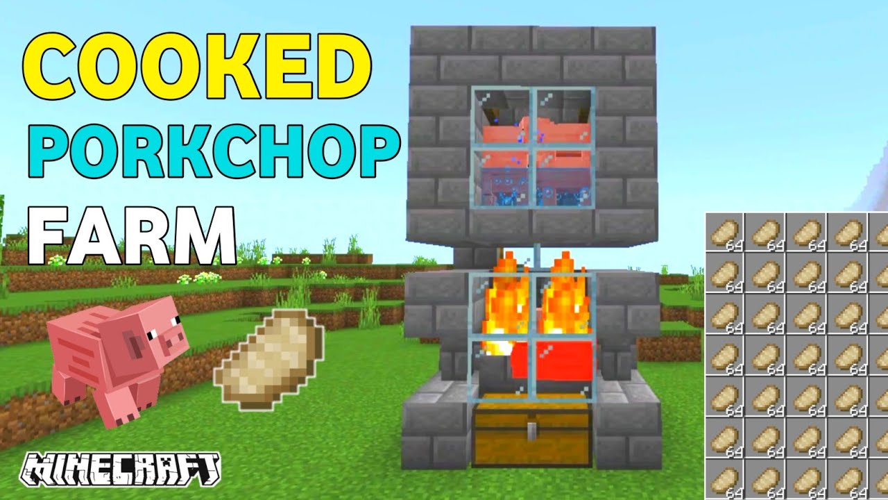 Easiest pig farm in Minecraft pe 1.20 /pig farm mcpe/ porkchop farm ...