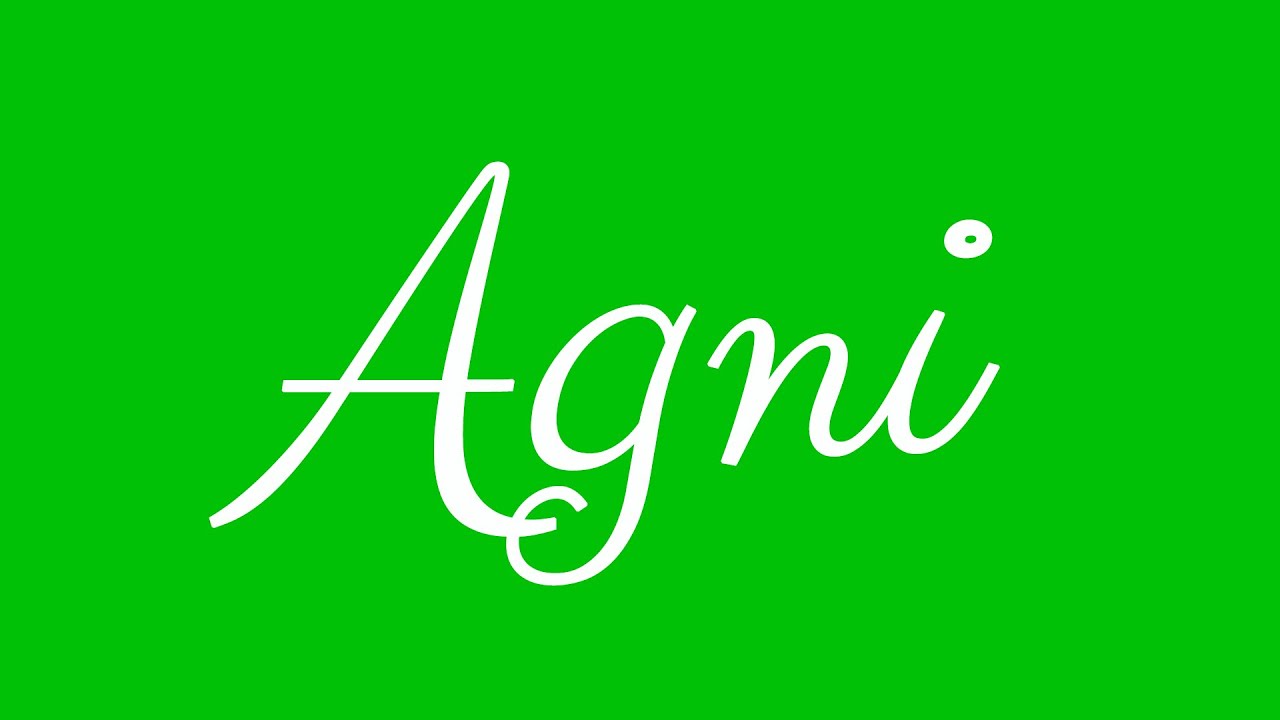 Learn how to Sign the Name Agni Stylishly in Cursive Writing - YouTube