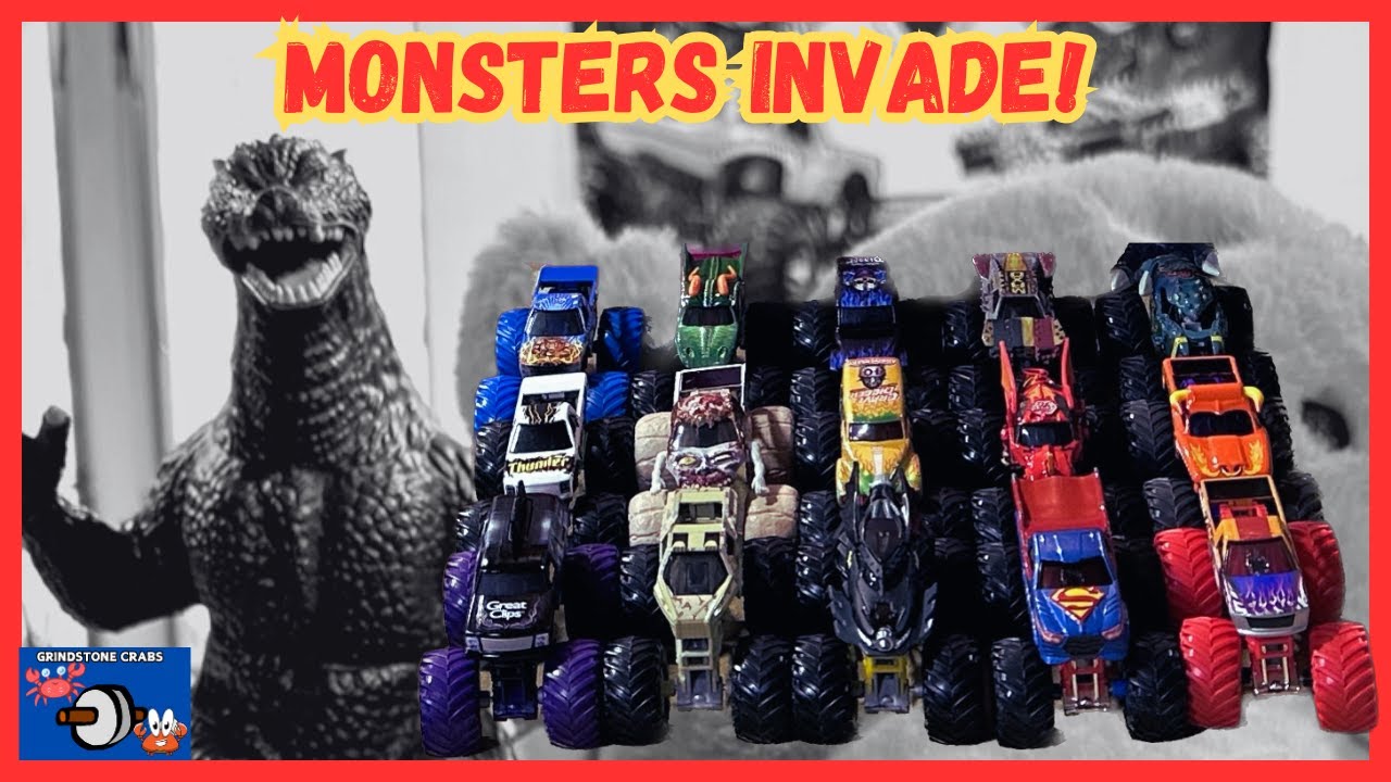 Monster Jam Monster Trucks Battle Godzilla - YouTube