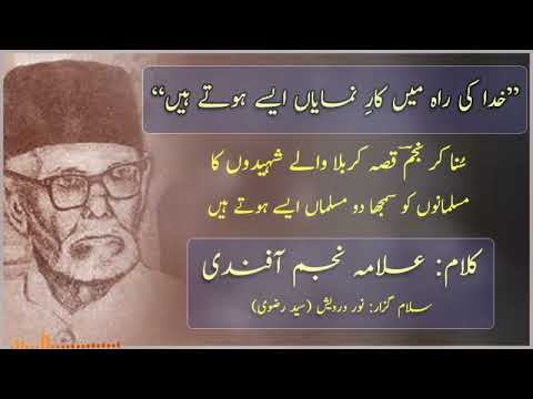 Khuda Ki Raah Mein Kara-e-Numayaan | Poet: Allama Najam Afandi | Reciter: Noor Darwesh (Syed Rizvi)