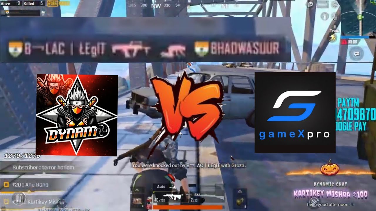 Dynamo vs game x pro in same match fight on bridge legit killed dynamo ...