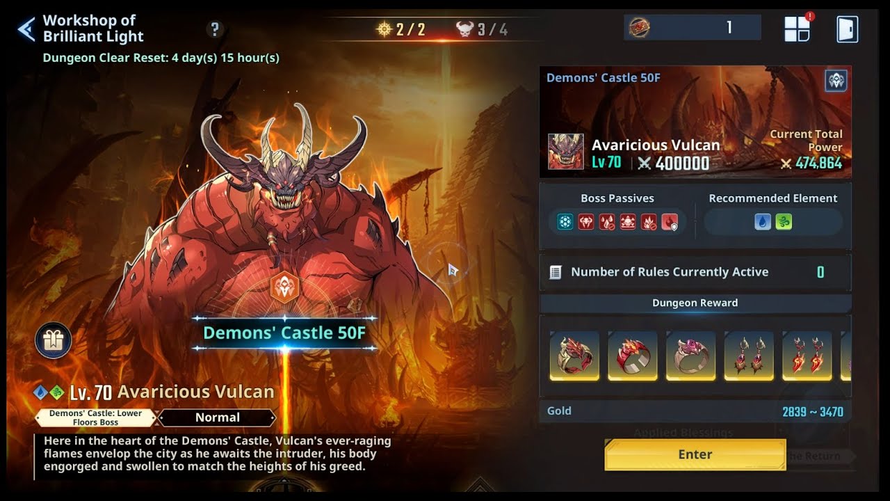 Workshop Of Brilliant Light Normal Demon Castle 50F Hunter - SOLO ...