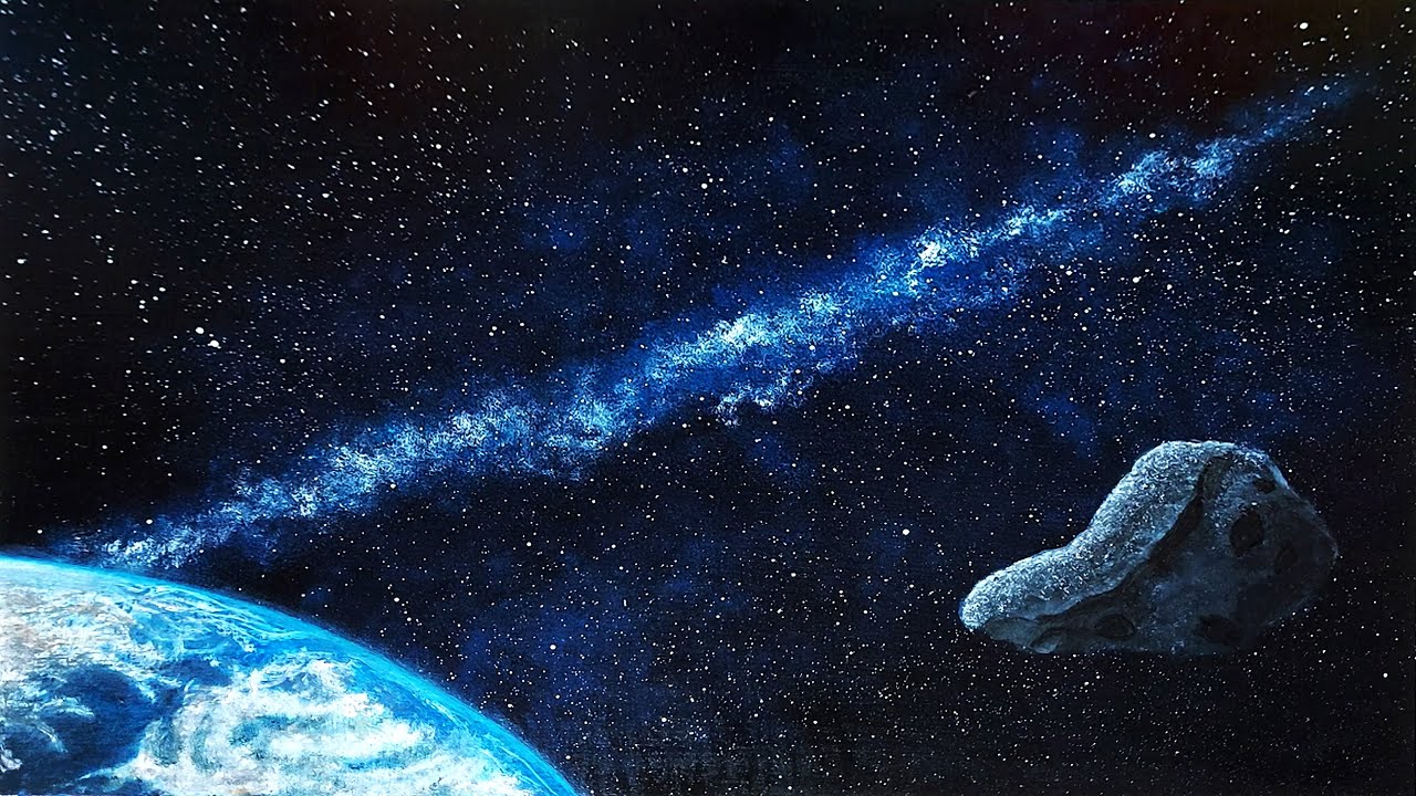 How to Draw a Realistic Asteroid / How to Paint Milky Way Galaxy / How ...