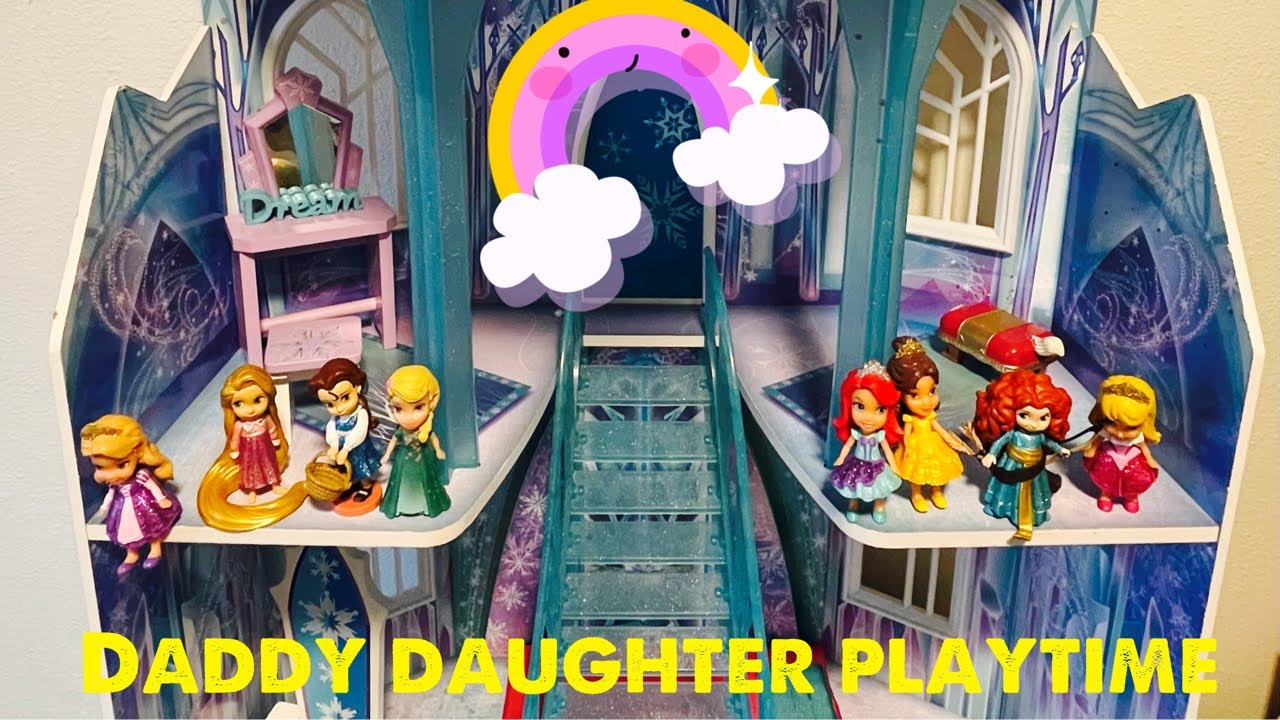 Princess toys, playtime, Elsa castle, Elsa, belle and more! - YouTube