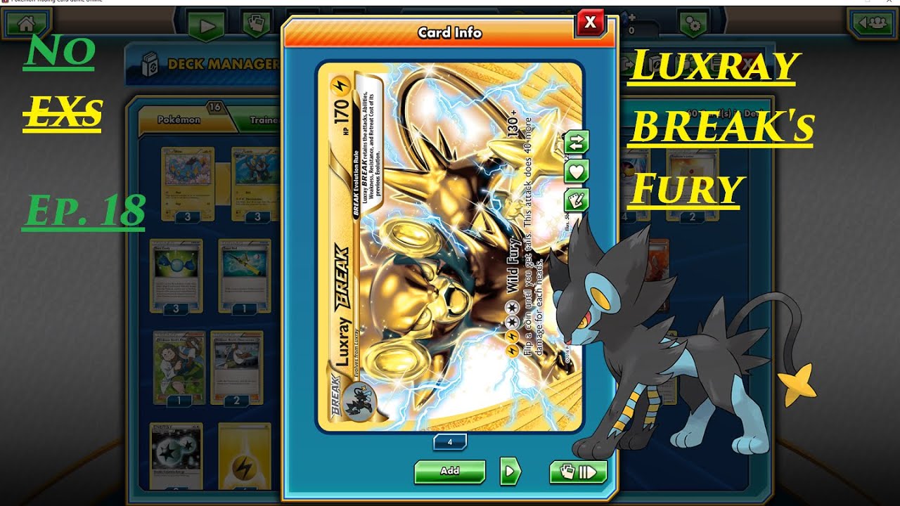 No EXs Ep 18 -Luxray BREAK's Fury- Pokemon Trading Card Game Online ...