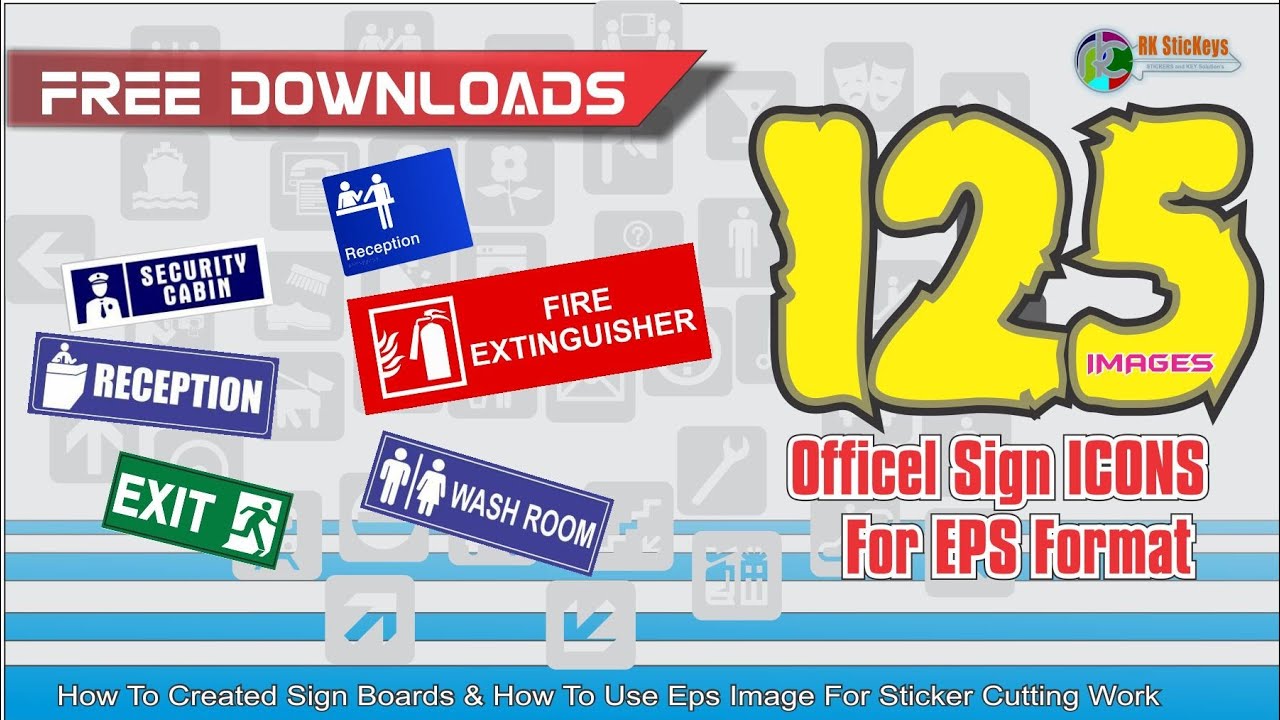 STICKER CUT SIGN ICONS || EPS || HOW TO USE EPS FORMAT IMAGES ...