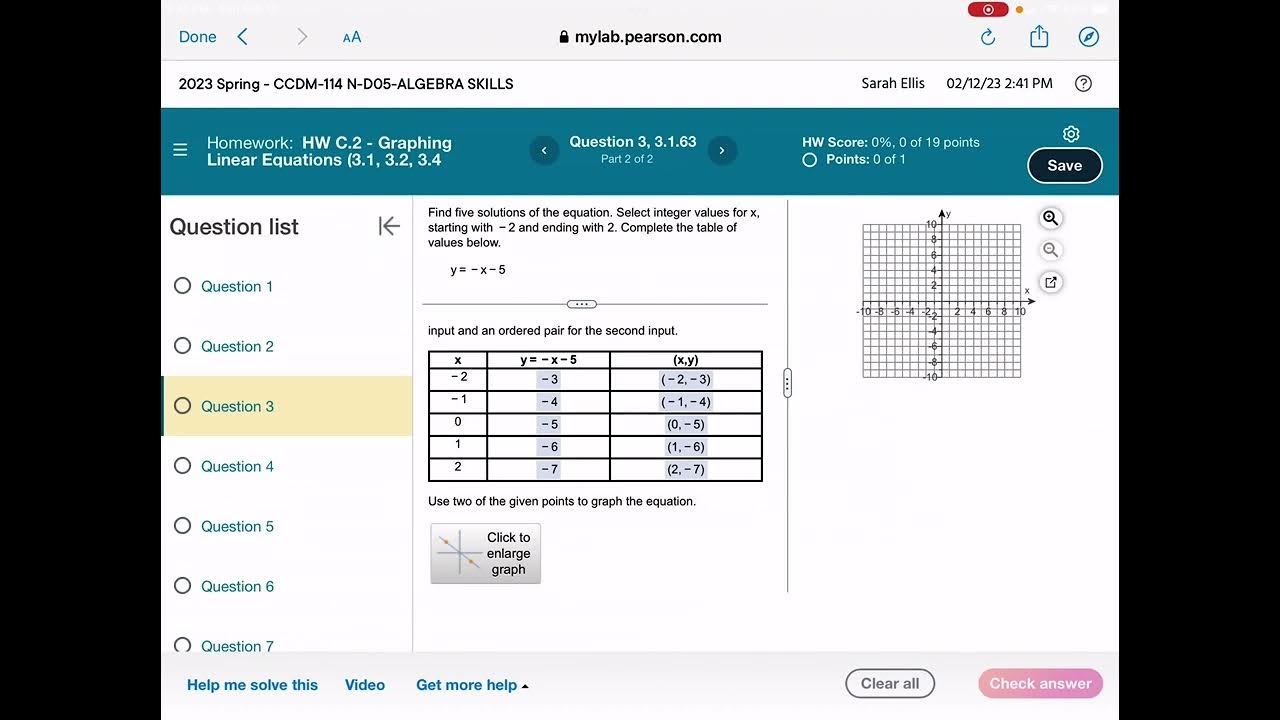 Module C - Tips for Graphing in MyMathLab - YouTube