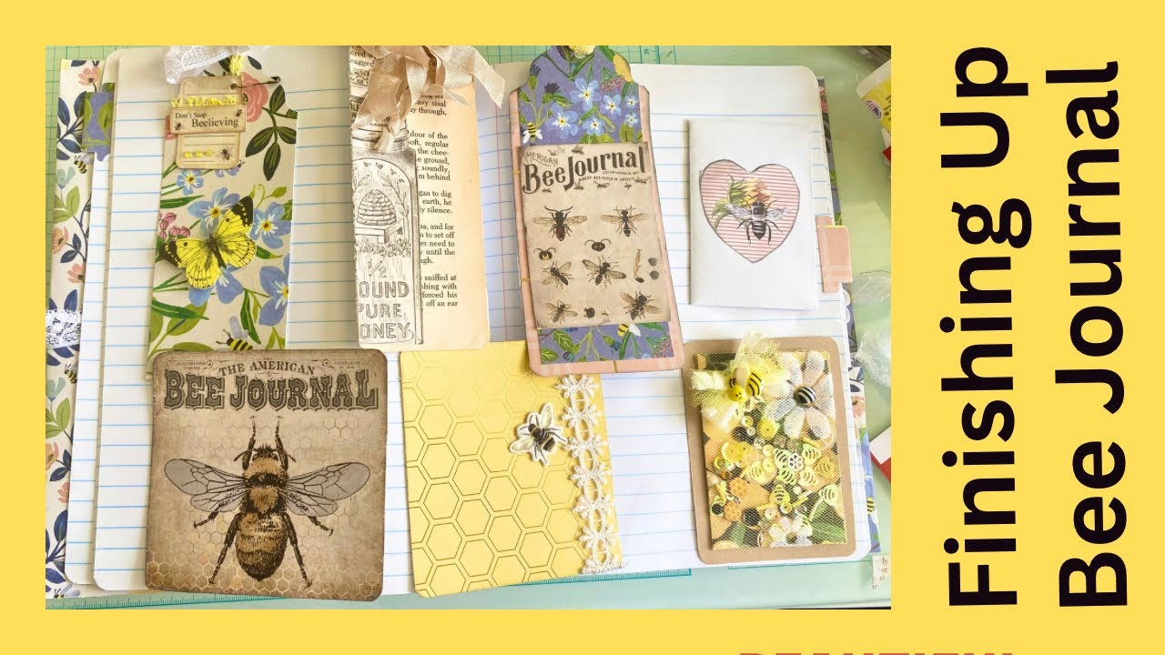 BEE JOURNAL - Altered Composition Book - Craft with me. Finish it up! Craft with me - YouTube