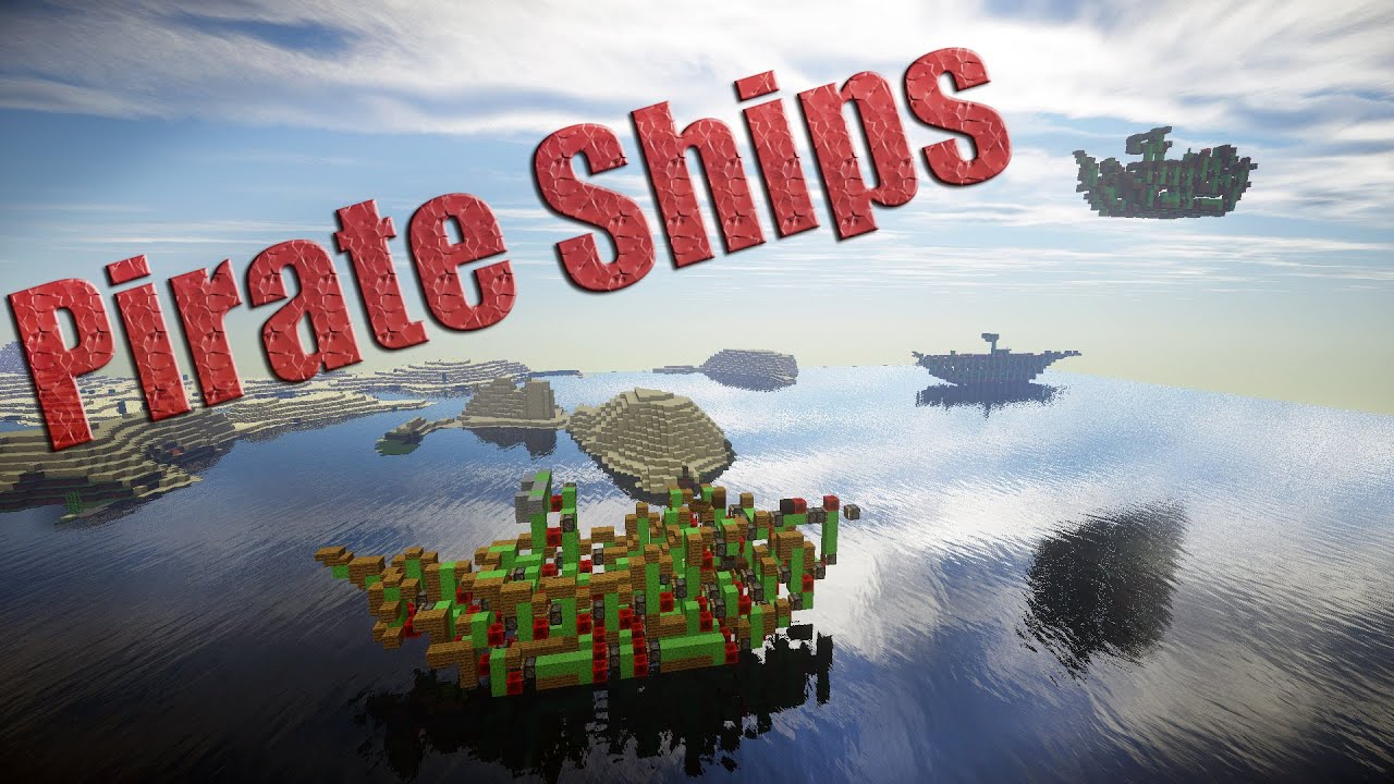 ☠ Pirate Ships ☠ in Survival Minecraft! (Flying Machines) - YouTube