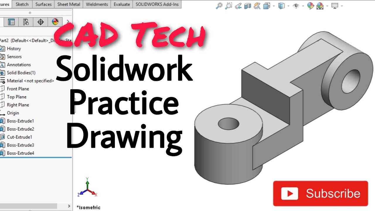 Solidwork Practice Drawing || Isometric view || How to Color Isometric ...