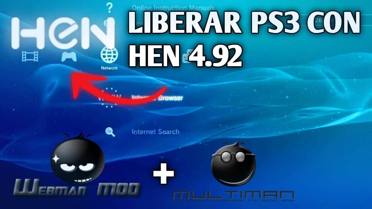 Instalar HEN 4.92 PS3 HFW + MultiMan + WebMan - YouTube