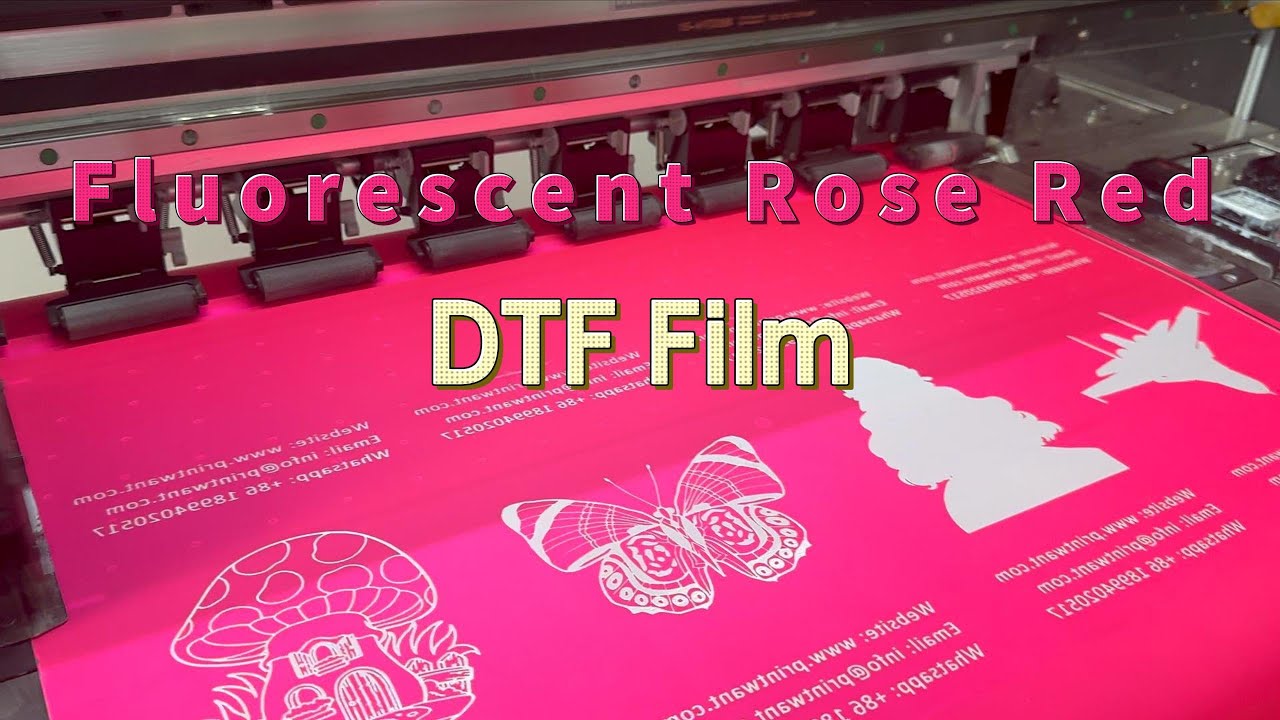 Fluorescent Rose Red DTF Film. - YouTube