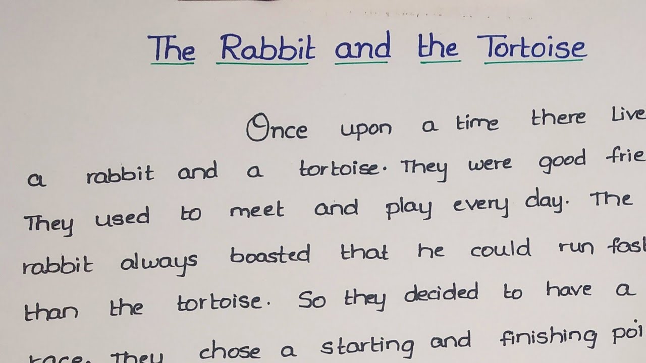 Rabbit and the tortoise || Story writing in English - YouTube
