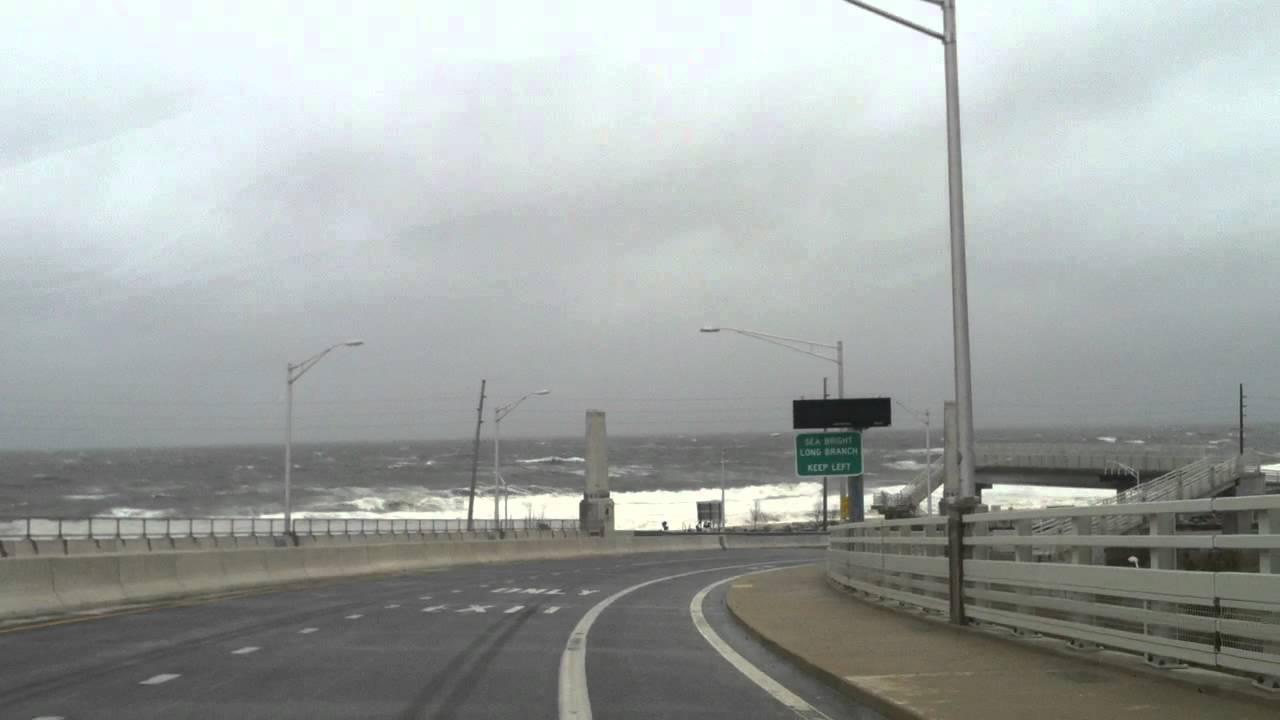 12noon 6mar sandy hook bridge 3 more hour till high tide - YouTube