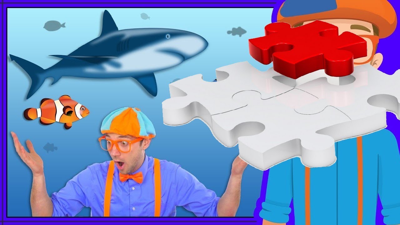 Blippi Jigsaw Puzzle | At an Aquarium with Blippi | Fish for Kids - YouTube