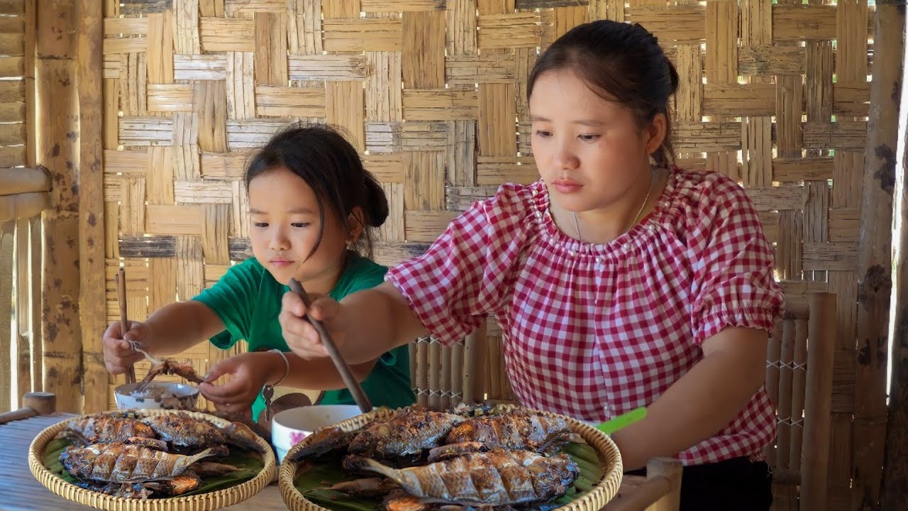 Picking up daughter from school, helping dad cook pork bran, releasing ...