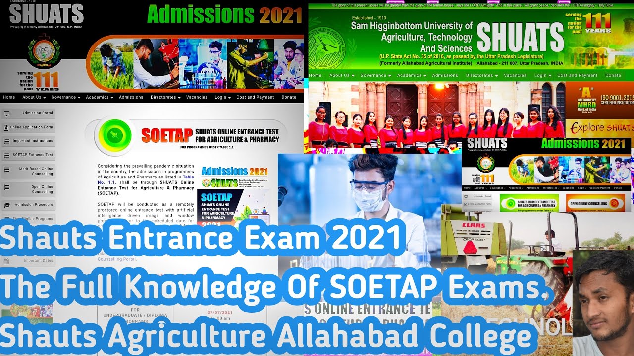 Shauts Allahabad Agriculture Entrance Exam Schedule 2021 . Knowledge of ...