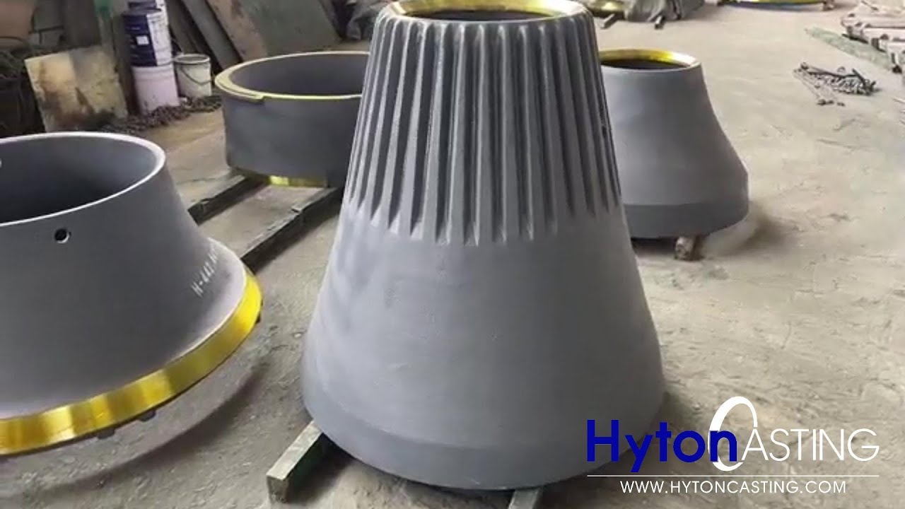 High Manganese Mantle Liners Apply to CS440 Cone Crusher - YouTube