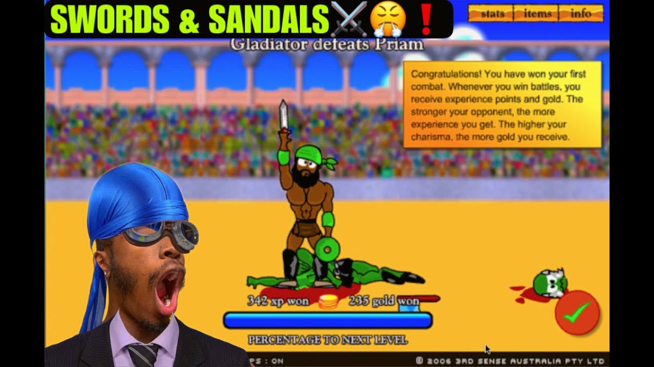LETS PLAY SWORDS & SANDALS PT 1 THE OG FLASH GAME!!! - YouTube