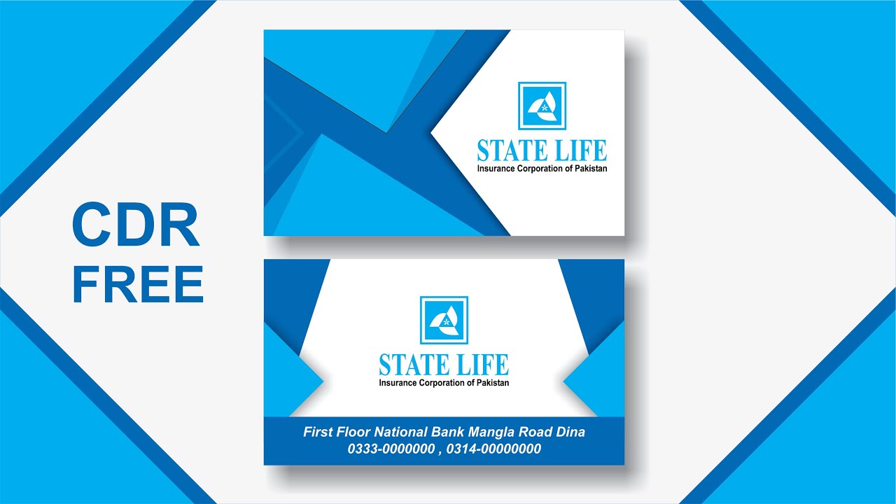 #CDR_FREE How to Make Professional State Life Business Card & Banner ...