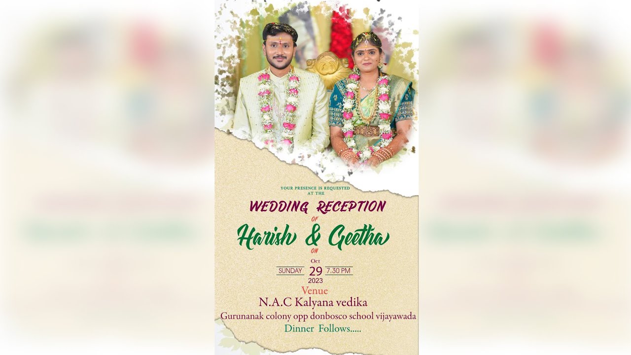 Harish and Geetha Wedding Reception - YouTube