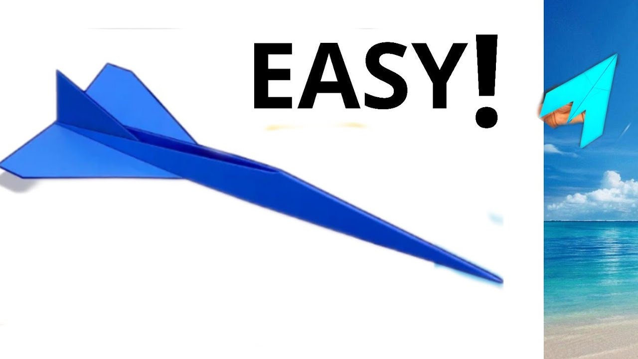 How to Make an EASY Jet Paper Airplane that Flies REALLY Fast Concorde ...