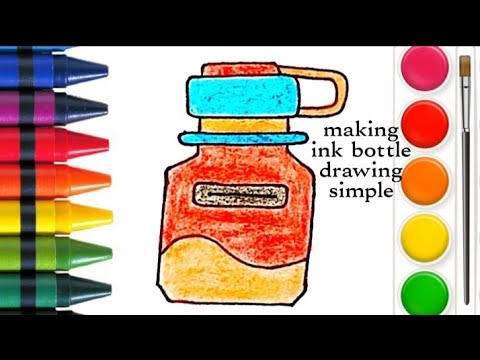 how to draw a making ink bottle drawing |easy drawing ink bottle - YouTube