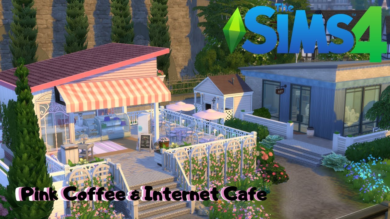 Pink Coffee & Internet Cafe // Sims 4 Build - YouTube