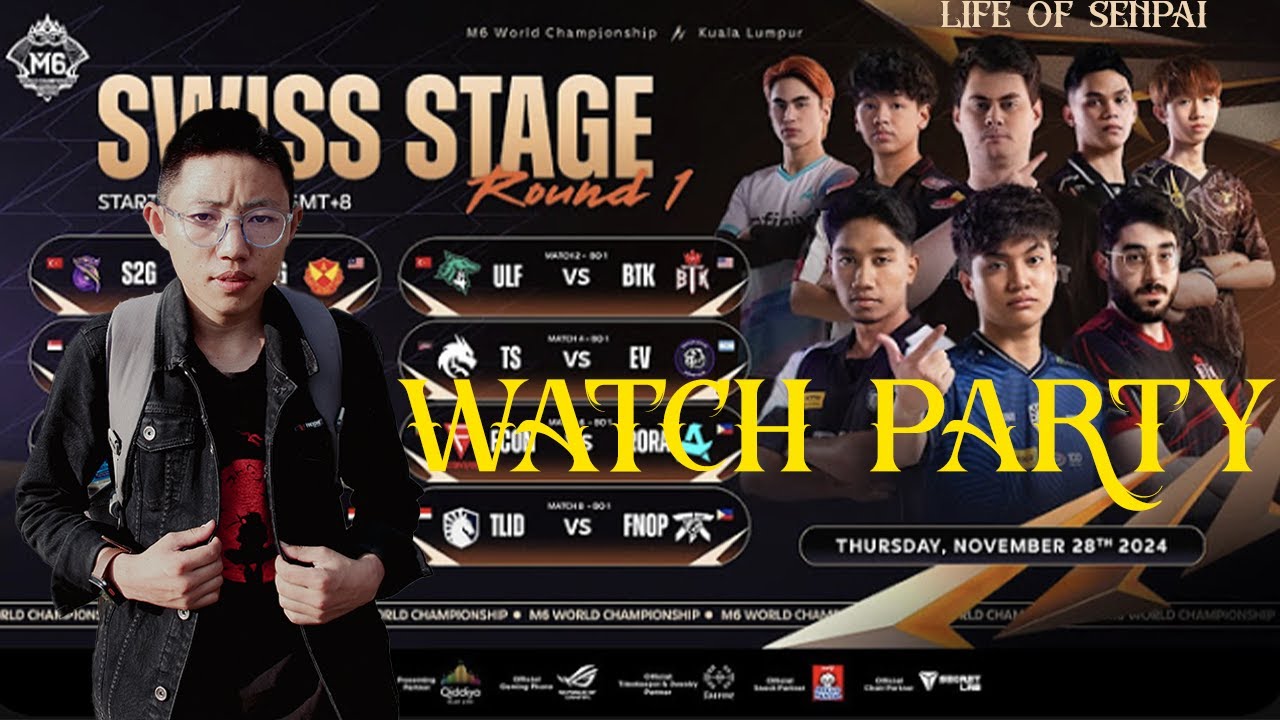 LIVE 🔴| MLBB M6 World Championship | Swiss Stage Day 1 watch party ...