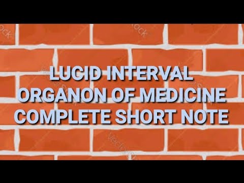 Lucid interval | complete short notes #organonofmedicine - YouTube