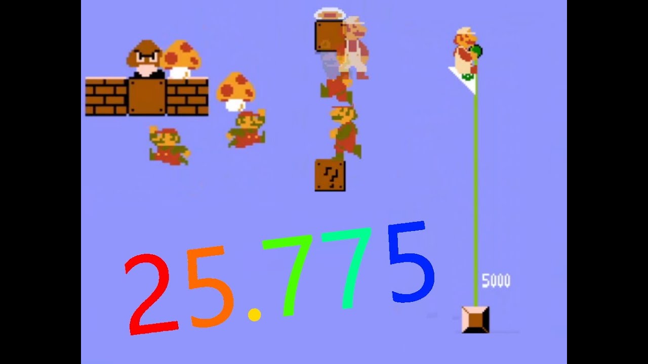 SMB1 1-1 As Fire Mario in 25.775(PB) - YouTube