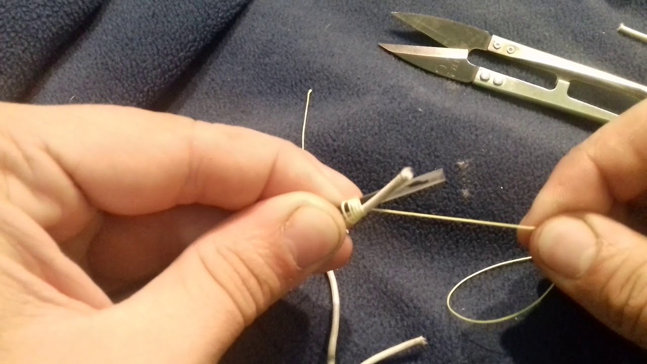 Nod de pescuit. Nail knot. Nod intre textil și monofilament. Nod intre ...