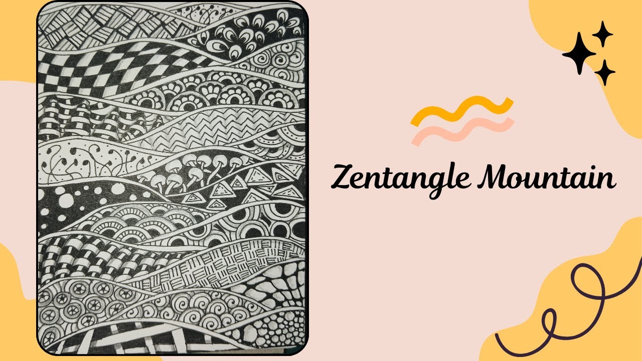Zentangle Mountain 🏔️ Zen Doodle🤗 Easy Zentangle Drawing ...