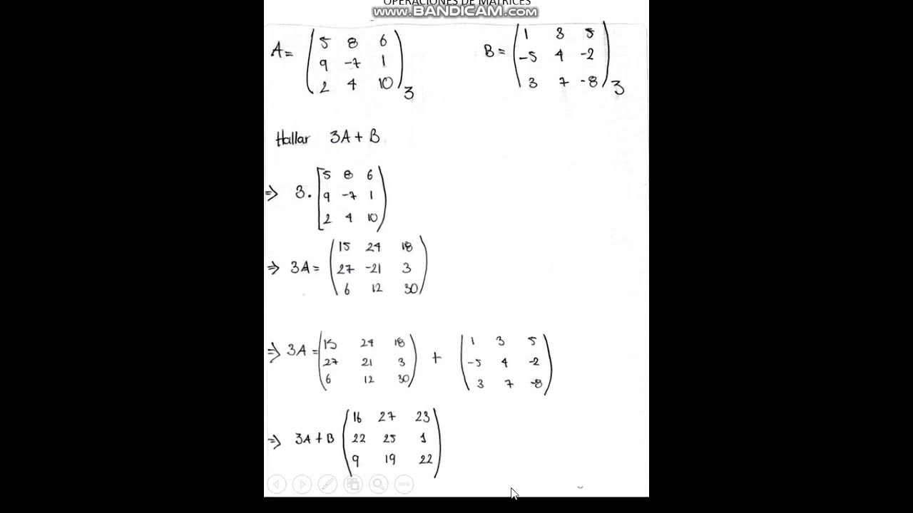 OPERACIONES E INVERSA DE MATRICES - YouTube