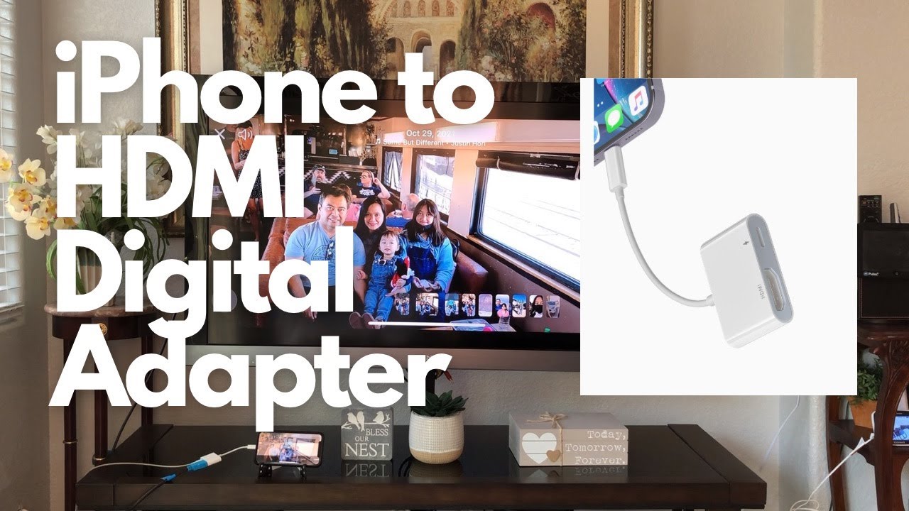 iPhone to HDMI Digital AV Adapter 1080p with Lightning Charging Port ...