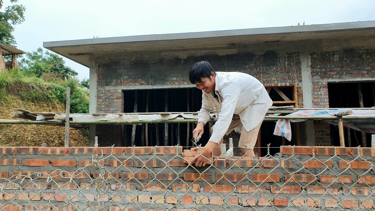 Building Office Walls With Cement Sand Brick/Red Bricks Building Construction/Easy technique ...