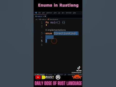 Enum example, in Rustlang #shots #rust #rustlang #programming #codding - YouTube