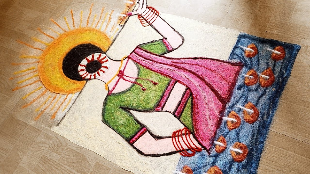 छठ पूजा रंगोली 🌞| chhath puja rangoli designs|chhat puja 2024 ...