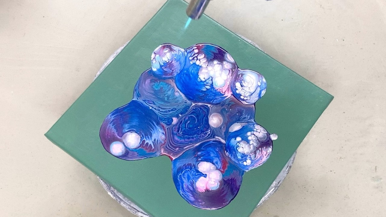 Acrylic pour Painting with Large Pearl Cells, No Cell Activator, Cloud ...